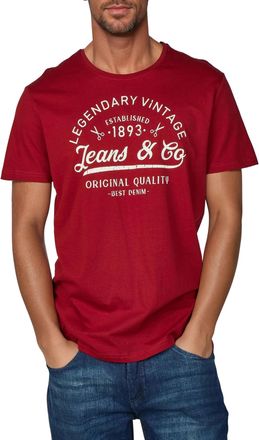 Riverso Tshirt Herren Baumwolle Regular Fit RIVLeon Rundhals Kurzarm Sommer Tee Shirt Print, Gr&ouml;&szlig;e:3XL, Farbe:Dried Tomato Red (F1JD)