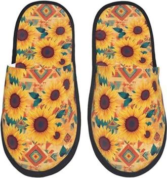 Generic Tournesol Boh&egrave;me Unisexe Chaussures De Maison Confortable Pantoufles Doux Chaussons Pour Maison Hiver Int&eacute;rieur L