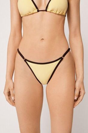 Calzedonia Tanga-bikinihose Bicolor Piping Schwarz