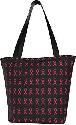 AOOEDM Cancer du sein motif ruban rose sac fourre-tout r&eacute;utilisable femmes sac &agrave; main d&eacute;contract&eacute; sacs &agrave; bandouli&egrave;re pour faire les courses &eacute;picerie voyage &agrave;
