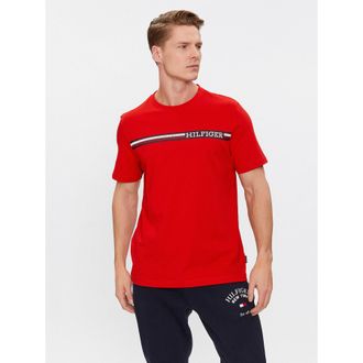 Tommy Hilfiger T-Shirt Monotype MW0MW33688 Rot Regular Fit