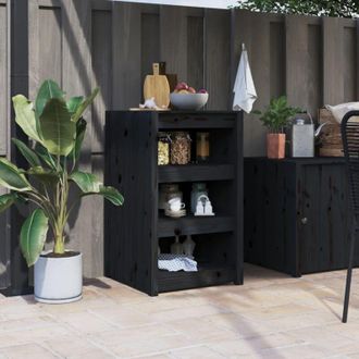 vidaXL Armoire de cuisine dext&eacute;rieur noir 55x55x92 cm bois pin massif