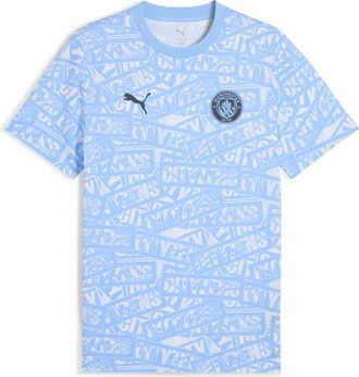 Puma Manchester City FtblCulture T-Shirt mit Allover-Print Herren, Accessoires, Blau, XS
