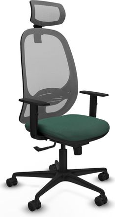 Piqueras y Crespo Schreibtischstuhl in Wassergr&uuml;n, mit 1D-Armlehnen, h&ouml;henverstellbare Lendenwirbelst&uuml;tze und h&ouml;henverstellbares Kopfteil und Neigung, Grau/Flaschengr&uuml;n