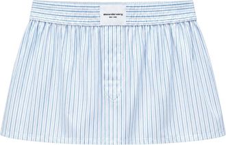 Alexander Wang Mini short-jupe boxeur mi-haute - Femme - Shorts - Bleu - Taille: 38 FR