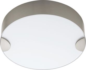 Eglo LED Deckenlampe Cupella, Deckenleuchte, Stahl in nickel-matt, Glas in weiss warmwei&szlig;