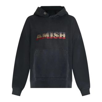 Amish Imperfect Embroidery Hoodie - - Sweatshirts & Hoodies - Herren - Schwarzk - L