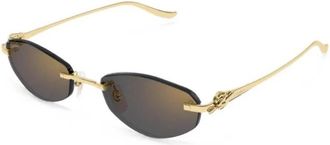 Cartier Quadratische Sonnenbrille - - Accessories - unisex - Gelb - 55 MM