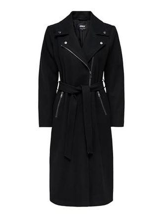 Only Onlaugusta Life Biker Coat CC OTW Manteau, Noir, M Femme