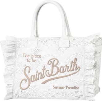 MC2 Saint Barth Femme, Sacs, Blanc, Taille: ONE Size Sangallo Vanity Volant N Shoulder Bag