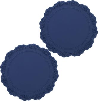 Aboofan 2 Stück Silikon Platzsets Geprägt rutschfest Abwaschbar Hitzebeständig Tischmatten für Küche Esszimmer Schutz vor Kratzern und Flecken