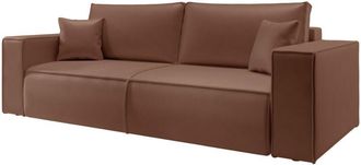 Selsey Selsey Farese Cuero - Schlafsofa 3-Sitzer mit Bettkasten, Kunstleder, Braun