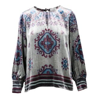 Pierre-Louis Mascia Femme, Blouses et Chemises, Multicolore, Taille: 38 FR Chemisier en velours avec soie