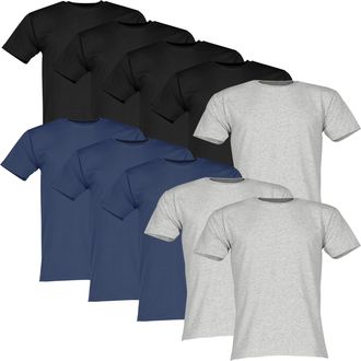 Fruit Of The Loom Original T Shirt 10er-Pack Herren, 4xBlack+3xNavy+3xGrey, 3XL