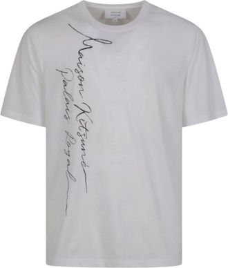 Maison Kitsun&eacute; Homme, Tops, Blanc, Taille: XL T- Poetic Script
