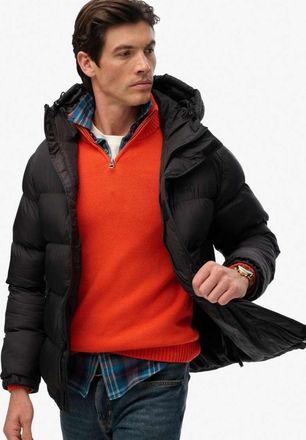 Superdry Doudoune &agrave; capuche en tissu technique - Noir