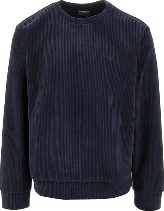 Emporio Armani Sweatshirt aus Cord - Blau