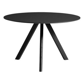 HAY Table ronde laqu&eacute;e CPH20, pietement en ch&ecirc;ne Hay