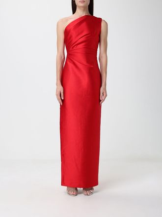 Solace London Robe de soir&eacute;e longue asym&eacute;trique en satin avec fente au dos