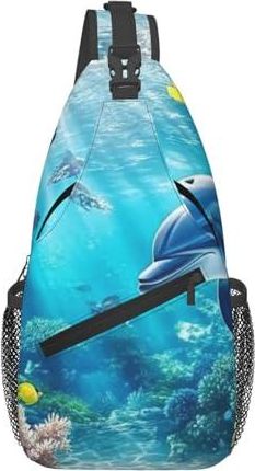 Generic Sac &agrave; bandouli&egrave;re Dolphin monde sous-marin Sac &agrave; dos de voyage Sac &agrave; dos &agrave; bandouli&egrave;re pour homme Sac &agrave; dos de randonn&eacute;e