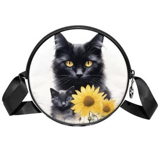 Generic Petit sac &agrave; bandouli&egrave;re rond pour femme, petit sac &agrave; bandouli&egrave;re avec fermeture &eacute;clair et bretelles r&eacute;glables style d&eacute;contract&eacute; pour femmes et filles