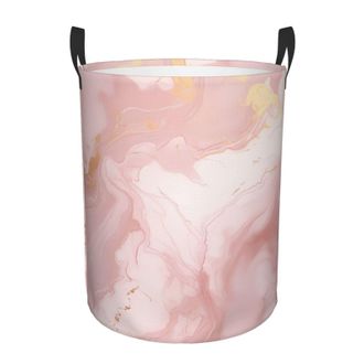 Generic Moderne Marmorstruktur W&auml;schekorb Rund W&auml;schesammler Mit Henkel W&auml;schebeh&auml;lter F&uuml;r Kuscheltier Spielzeug Badezimmer