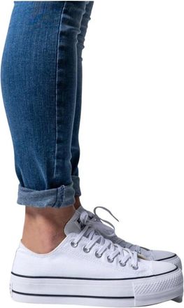 Converse Femme, Chaussures, Blanc, Taille: 37 EU Baskets unies &agrave; lacets et semelle en caoutchouc