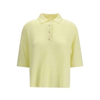 Allude Zweifarbiges Kaschmir-Poloshirt - - Knitwear - Damen - Gelb - M