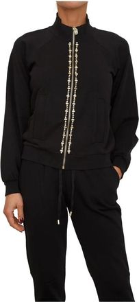 Liu Jo Femme, Sweatshirts et sweats &agrave; capuche, Noir, Taille: 36 FR Felpa zip