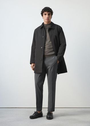 Mango Slim-Fit Cropped-Hose grau - Herren - 38 - MANGO MAN