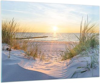 Arttor Bilder auf Glas 100x70cm Glasbild Düne Strand Meer Groß Wanddeko Bild im Glas Schlafzimmer Küche Deko Wandbilder Dekoration Wohnzimmer Modern Wall Dec