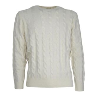 Cashmere Company Herren Geflochtener Kaschmirpullover - - Knitwear - Herren - Wei&szlig; - 3XL
