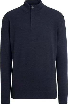 Ermenegildo Zegna Homme, Pulls, Bleu, Taille: L Oasi Cashmere Zip Mock Neck Sweater