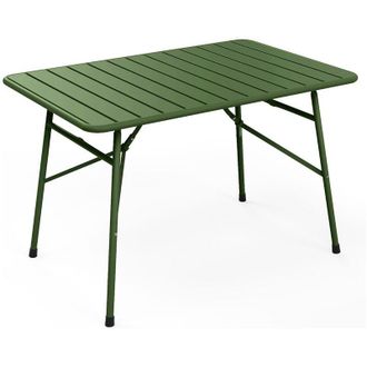 Vente-Unique Table de jardin pliante L.110 cm en m&eacute;tal - Kaki - MIRMANDE de MYLIA