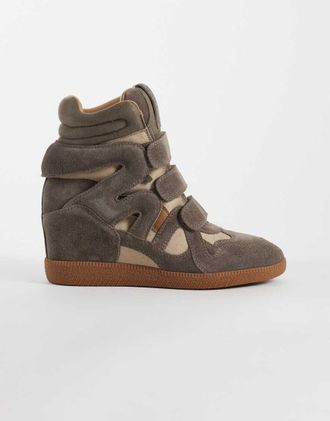 Steve Madden Mavis - Sneaker aus Wildleder in Taupe mit Keilabsatz-Neutral