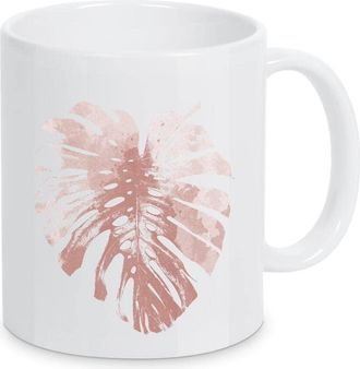 artboxONE Tasse Monstera Leaf in Blush von Urban Epiphany - Kaffeetasse Natur