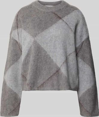 OPUS Pullover aus Alpaka-Woll-Mix mit Rippabschl&uuml;ssen Modell Pargyle