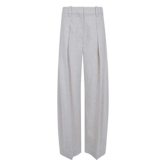 Brunello Cucinelli Wide Pantalons - Femme - Pantalons - Beige - Taille: 40 FR