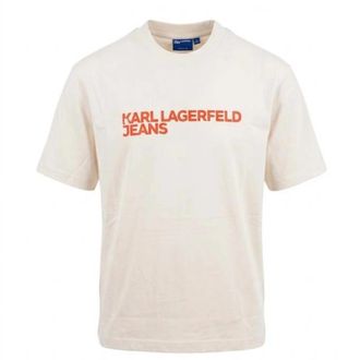 Karl Lagerfeld KLJ Reg SS Essential Tee - - Tops - Herren - Beige - M