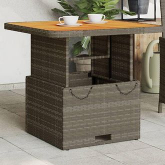 vidaXL Vidaxl - Table de jardin gris 80x80x71 cm r&eacute;sine tress&eacute;e et bois acacia