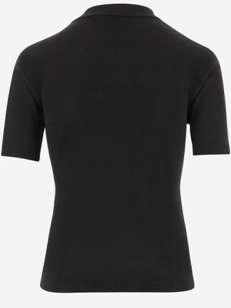 Valentino Womens Knitted Top With Scarf Detail, Black Viscose Tops