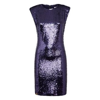 Philipp Plein Femme, Robes, Violet, Taille: 36 FR Robe T-shirt Sans Manches avec Cristaux
