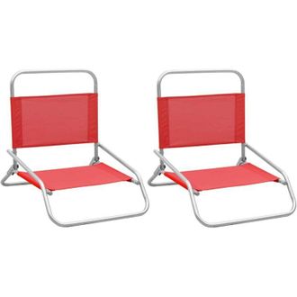 vidaXL Klappbare Strandst&uuml;hle 2 Stk. Rot Stoff Vidaxl