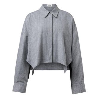 Drykorn Chemise courte Oshia - Femme - Blouses et Chemises - Gris - Taille: 36 FR