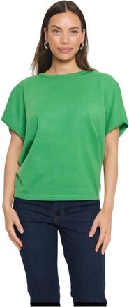 Saint Tropez Femme, Pulls, Vert, Taille: 46 FR MilaSZ Round Neck SS Pullover