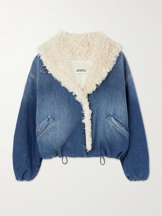 Isabel Marant Bomberjacke Aus Wattiertem Shell Mit Fleecebesatz - Blau