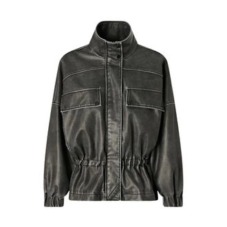Pinko Pinko, Femme, Vestes, Gris, Taille: 38 FR Vestes en cuir