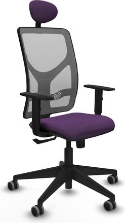 Piqueras y Crespo Schreibtischstuhl mit hoher R&uuml;ckenlehne, mit 1D-Armlehnen, h&ouml;henverstellbare Lendenwirbelst&uuml;tze und festes Kopfteil, ausgestattet mit 3 Positionen, Gr