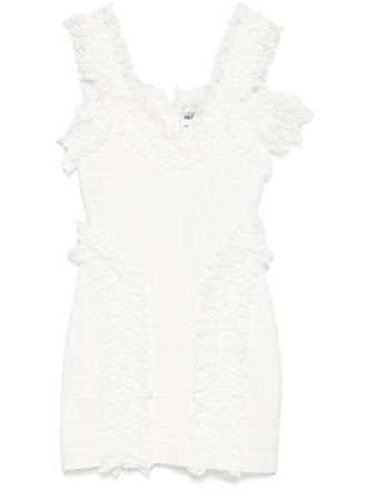 Self Portrait x Christopher Kane robe courte à volants - Blanc