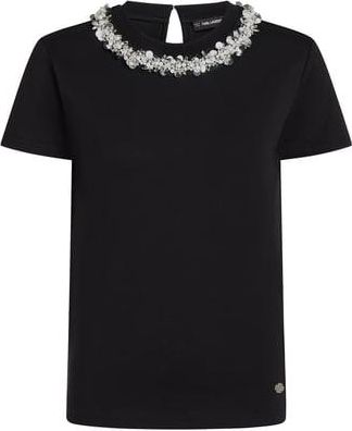 Karl Lagerfeld T-shirt manches courtes &agrave; bijoux